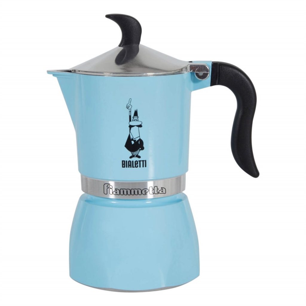 Cafetera Italiana Bialetti Fiammetta Celeste 3 tz para un buen café